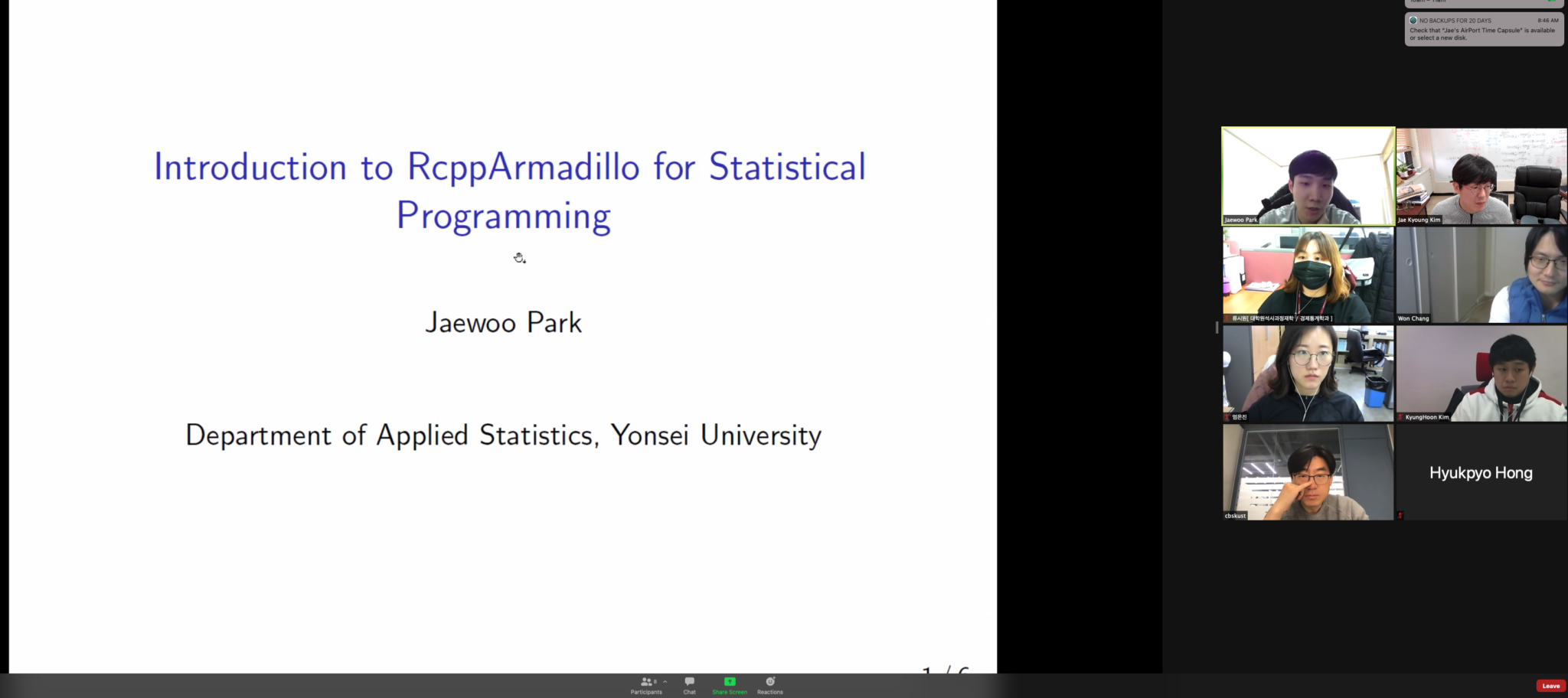 Jaewoo Park, Introduction to RcppArmadillo for Statistical Programming - Biomedical Mathematics ...