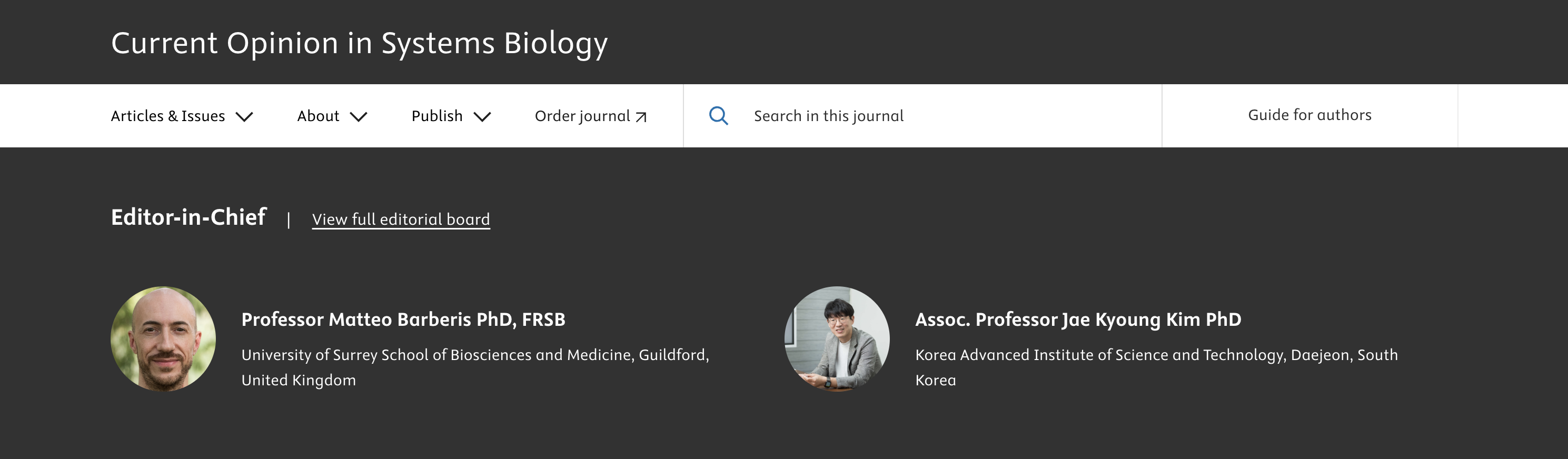 CI Professor Jae Kyoung Kim has been appointed as the Chief Editor of ...