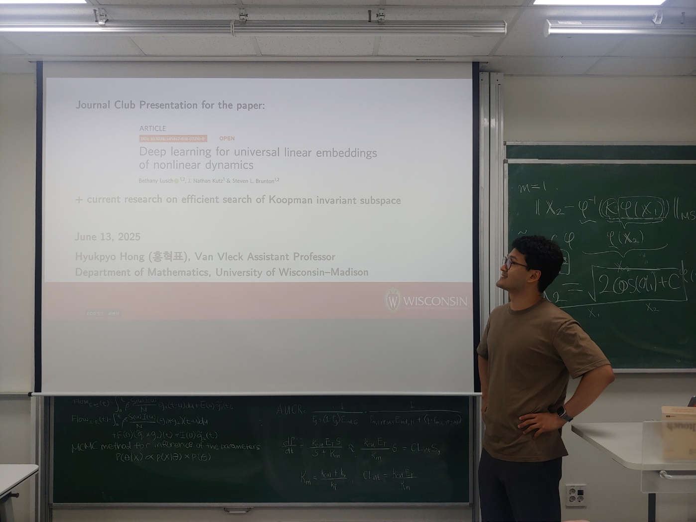 Dr. Hong gave a talk on "Deep learning for universal linear embeddings ...